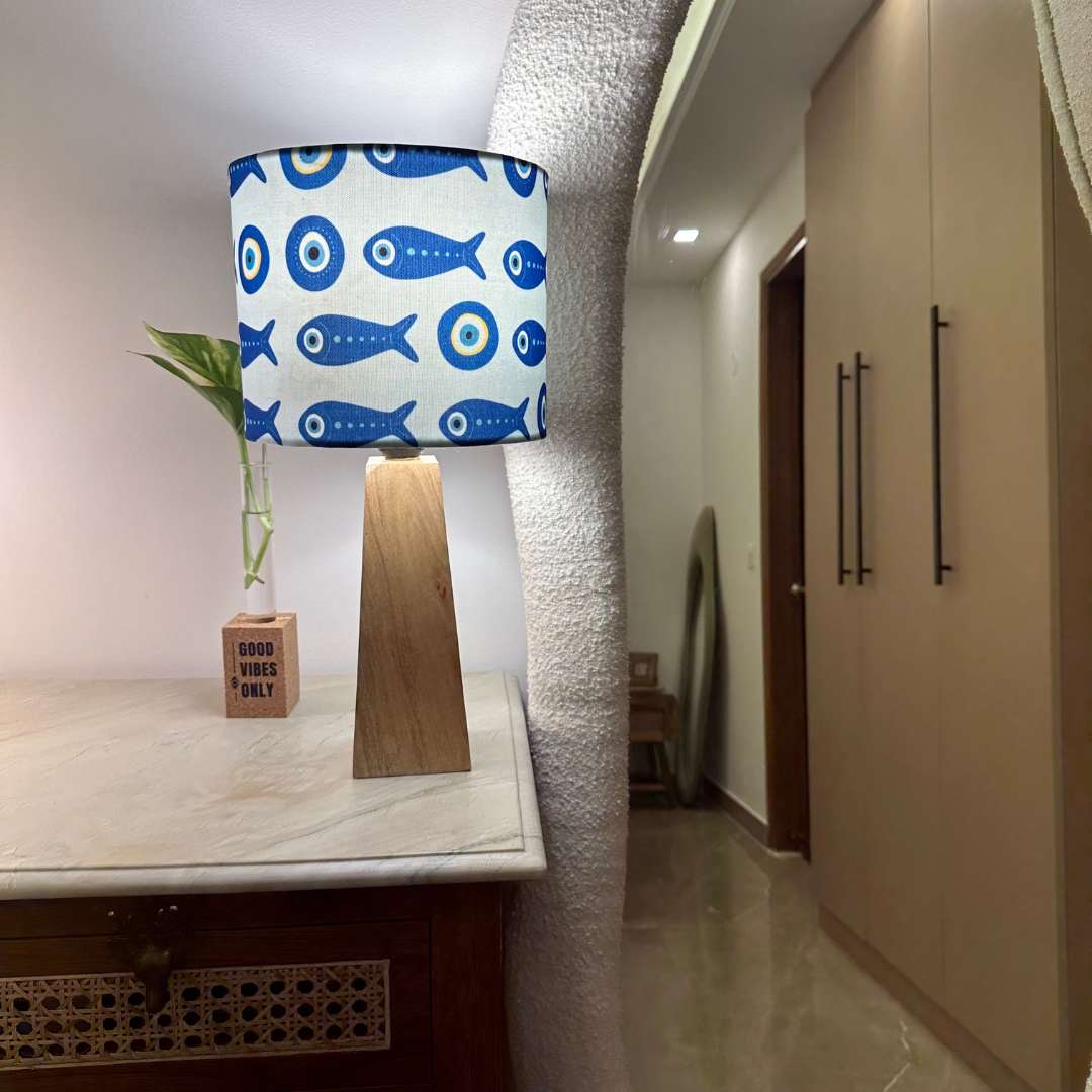 Wooden Table Lamp (Square Base) – Kavi The Poetry-Art Project