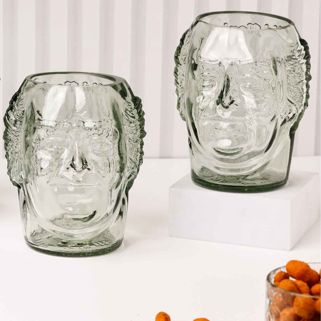 Small Old Monk Quirky Glasses 300ML (Set of 2) – Kavi The Poetry-Art ...