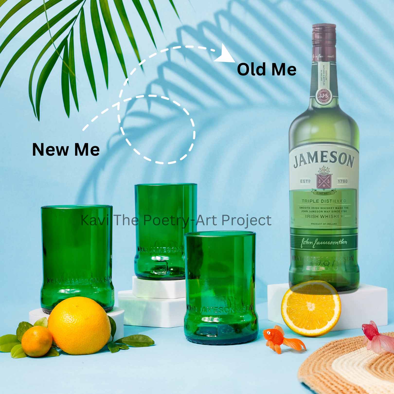 Jameson whiskey bottle glasses (Set of Four) – Kavi The Poetry-Art Project